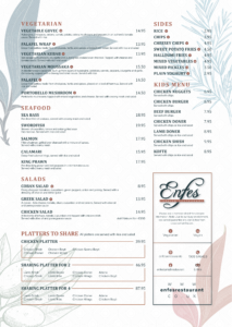 Enfes Turkish Restaurant - Menu